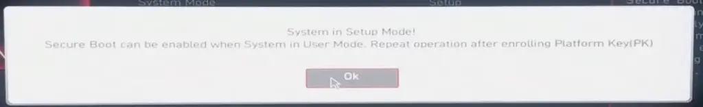 Secure Boot Can Be Enabled When System In User Mode Solved 1231